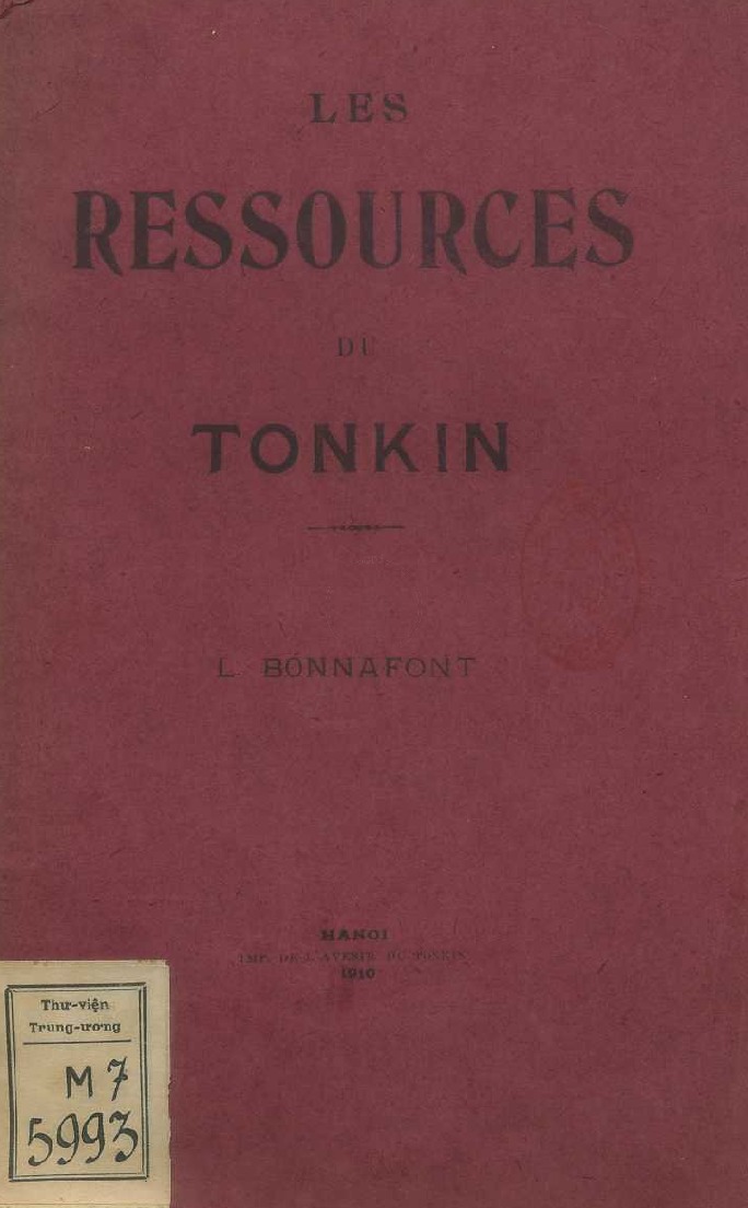 Les ressources du Tonkin - Digital library: Digitalized books